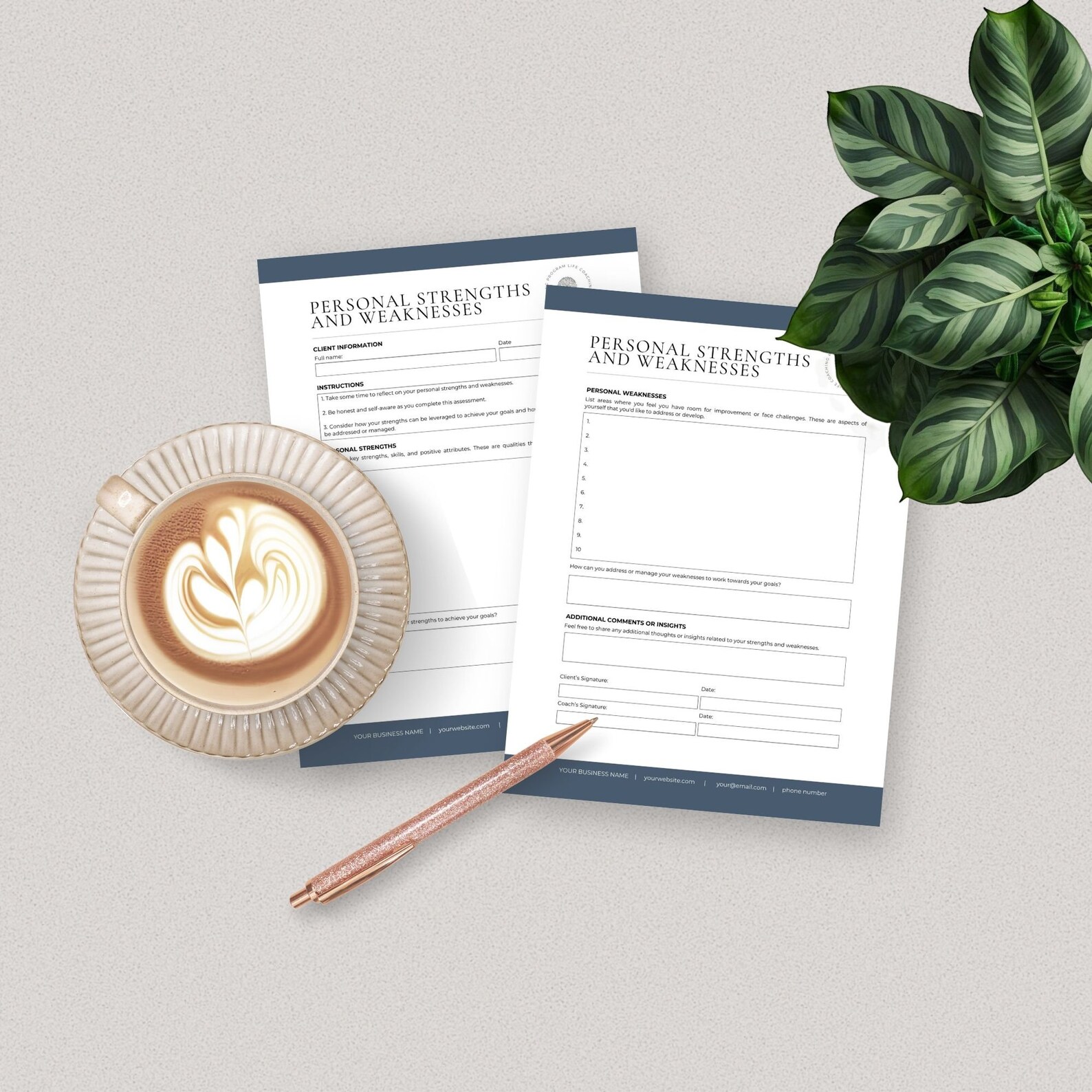 Personal Strengths and Weaknesses Life Coach Forms, Personal ...