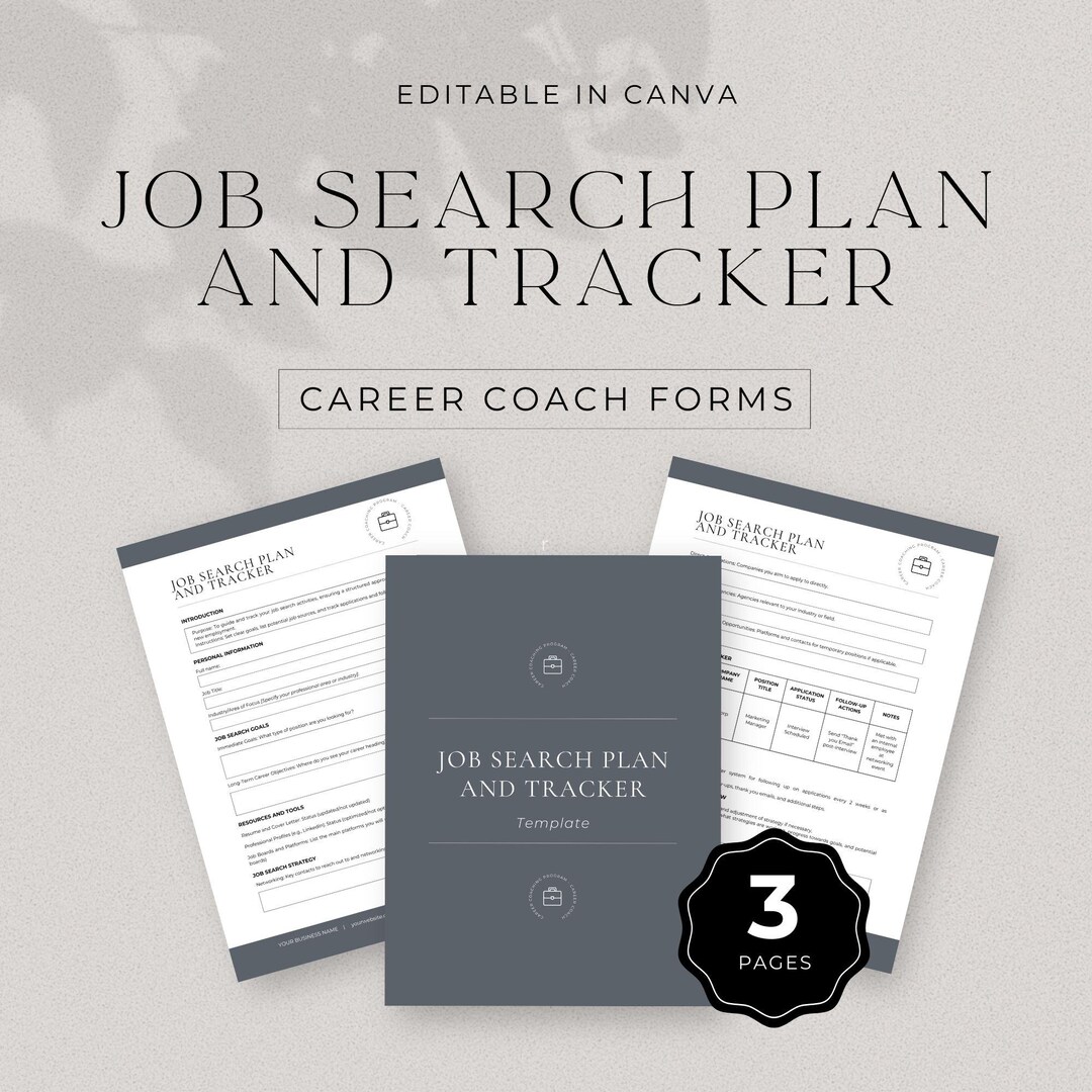 Career Coaching Job Search Plan and Tracker Template, Job Search ...