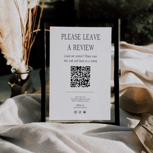 Scan to Please Leave a Review Canva Template Simple QR Code - Etsy