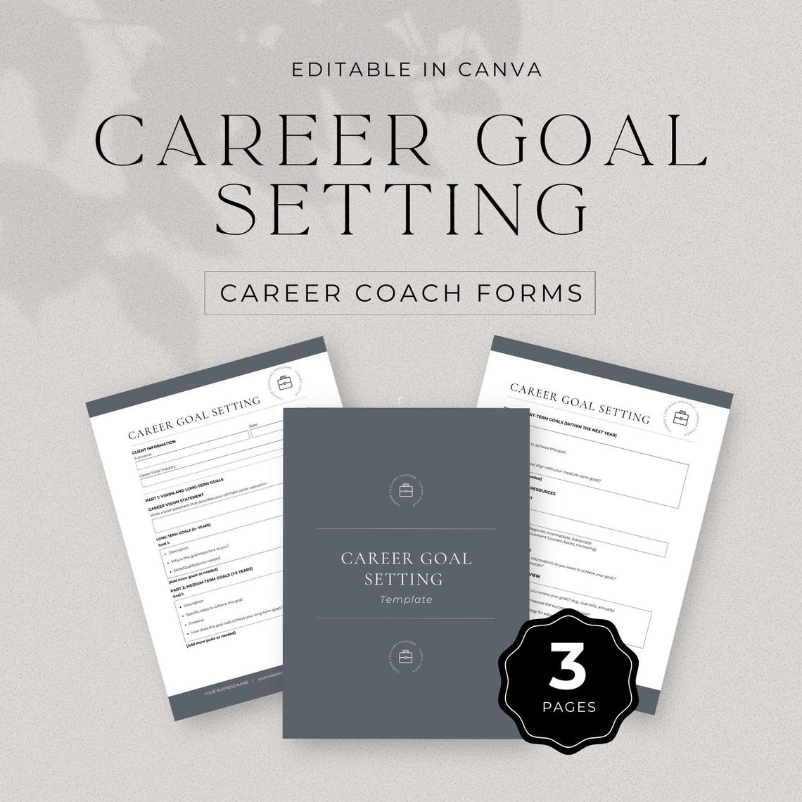 Career Goal Setting for Digital Coaches, Printable Planner, Goal ...