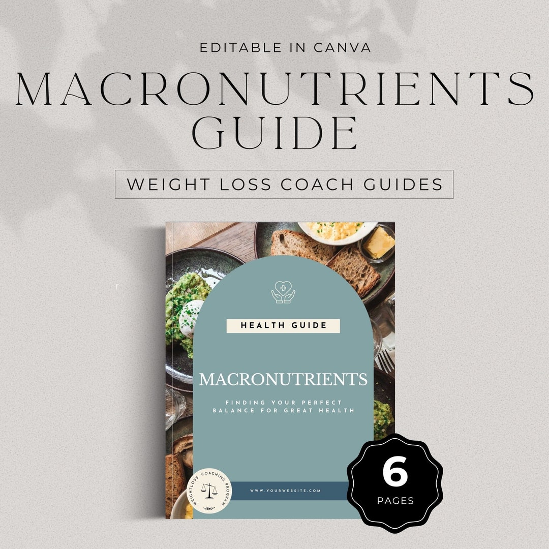 Macronutrient Guide, Nutrition Template, Coaching Template, Canva Ebook ...