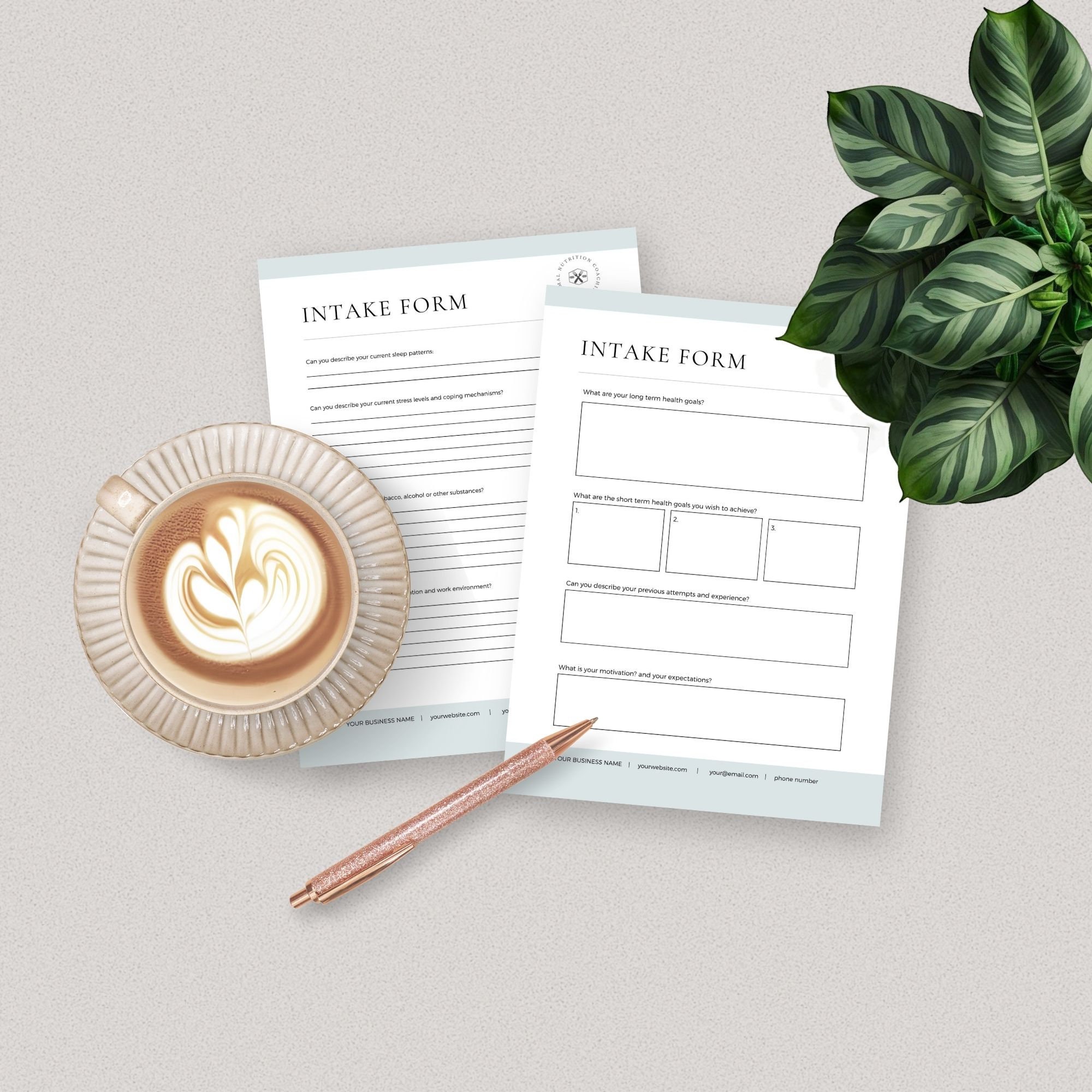 Health Coach Client Intake Forms, Coaching Intake Form, Onboarding ...