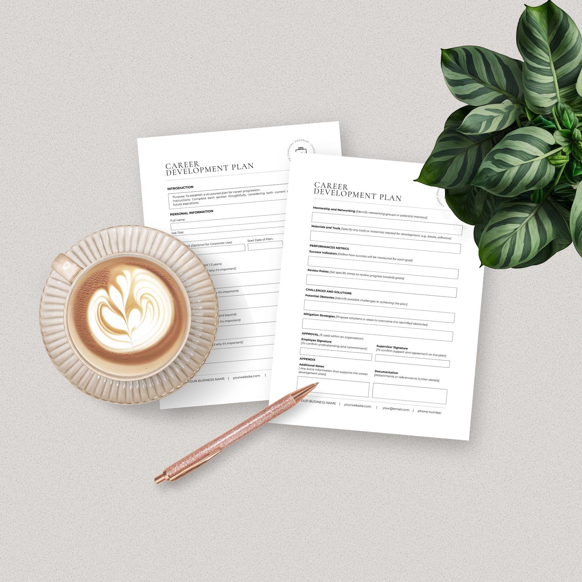 Career Development Plan Form for Career Coach, Career Growth Plan ...