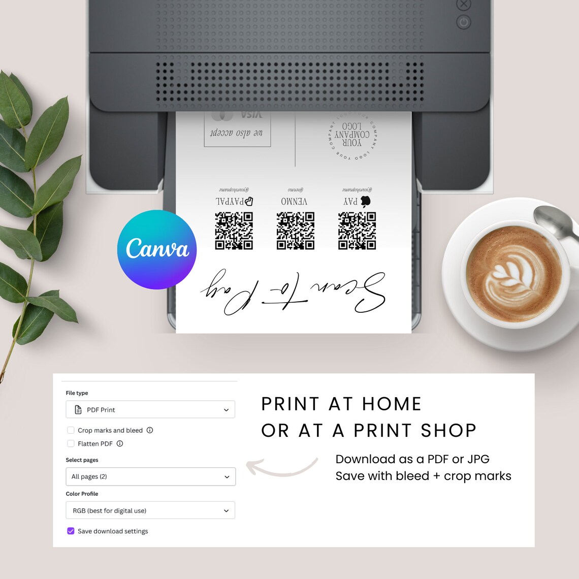 Minimalist Scan to Pay Canva Template Perfect for Salons QR - Etsy