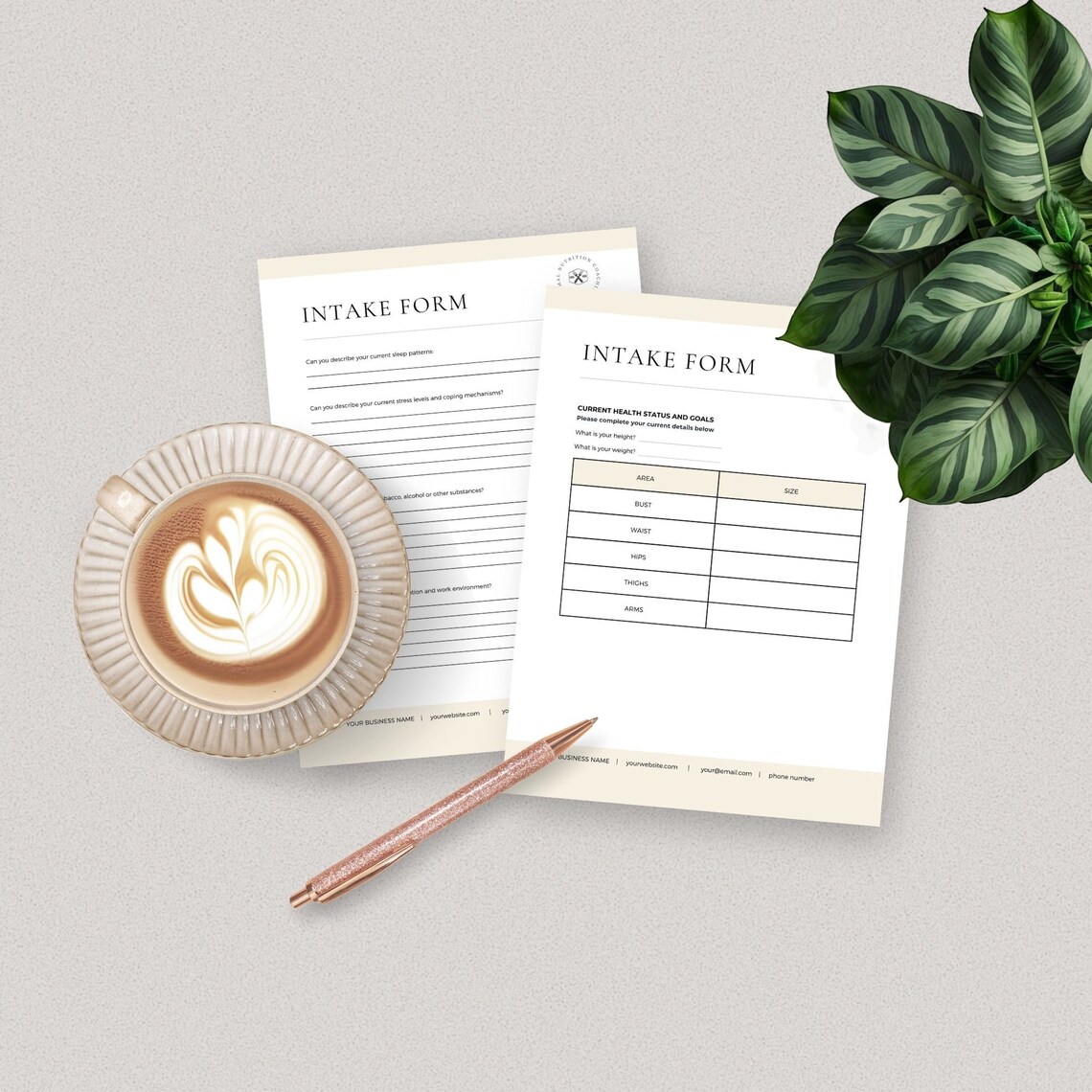 New Health Coach Client Intake Forms, Coaching Form Templates, New ...