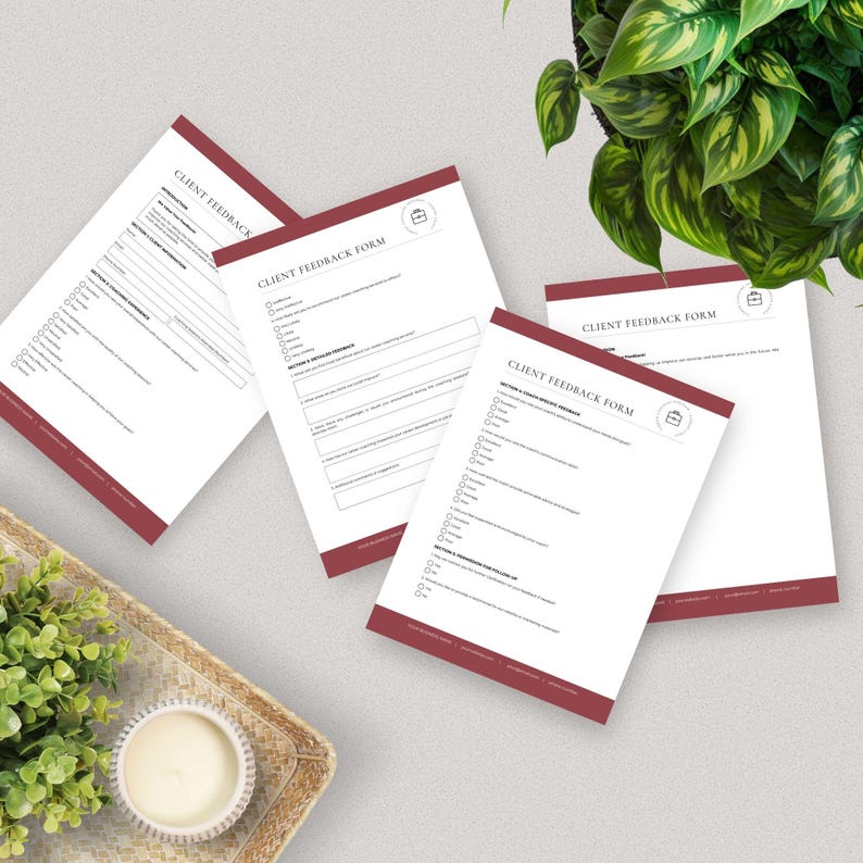 Client Feedback Form Template for Career Coach, Digital Template ...