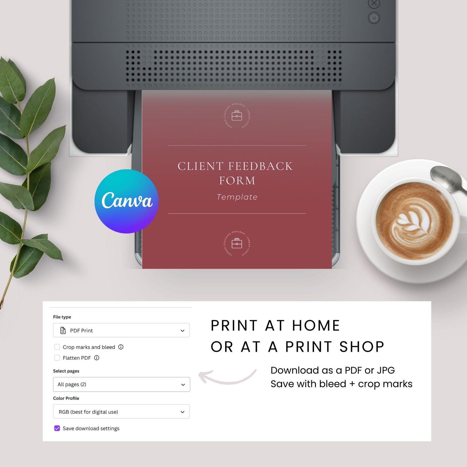 Client Feedback Form Template for Career Coach, Digital Template ...