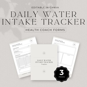 Daily Water Intake Tracker Template for Health Coaching, Water Log ...