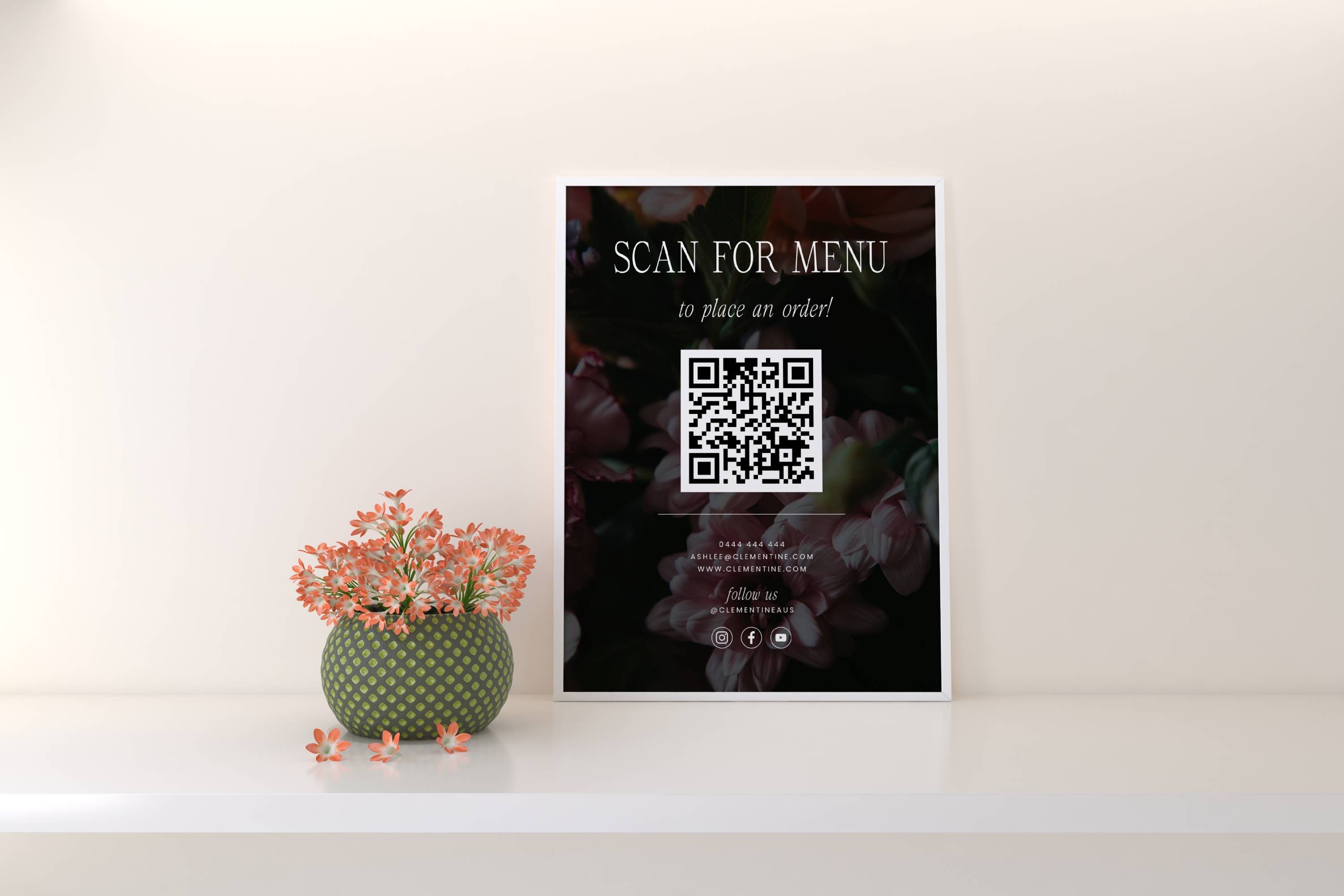 Minimalist Scan for Menu Canva Template QR Code Sign for - Etsy Australia
