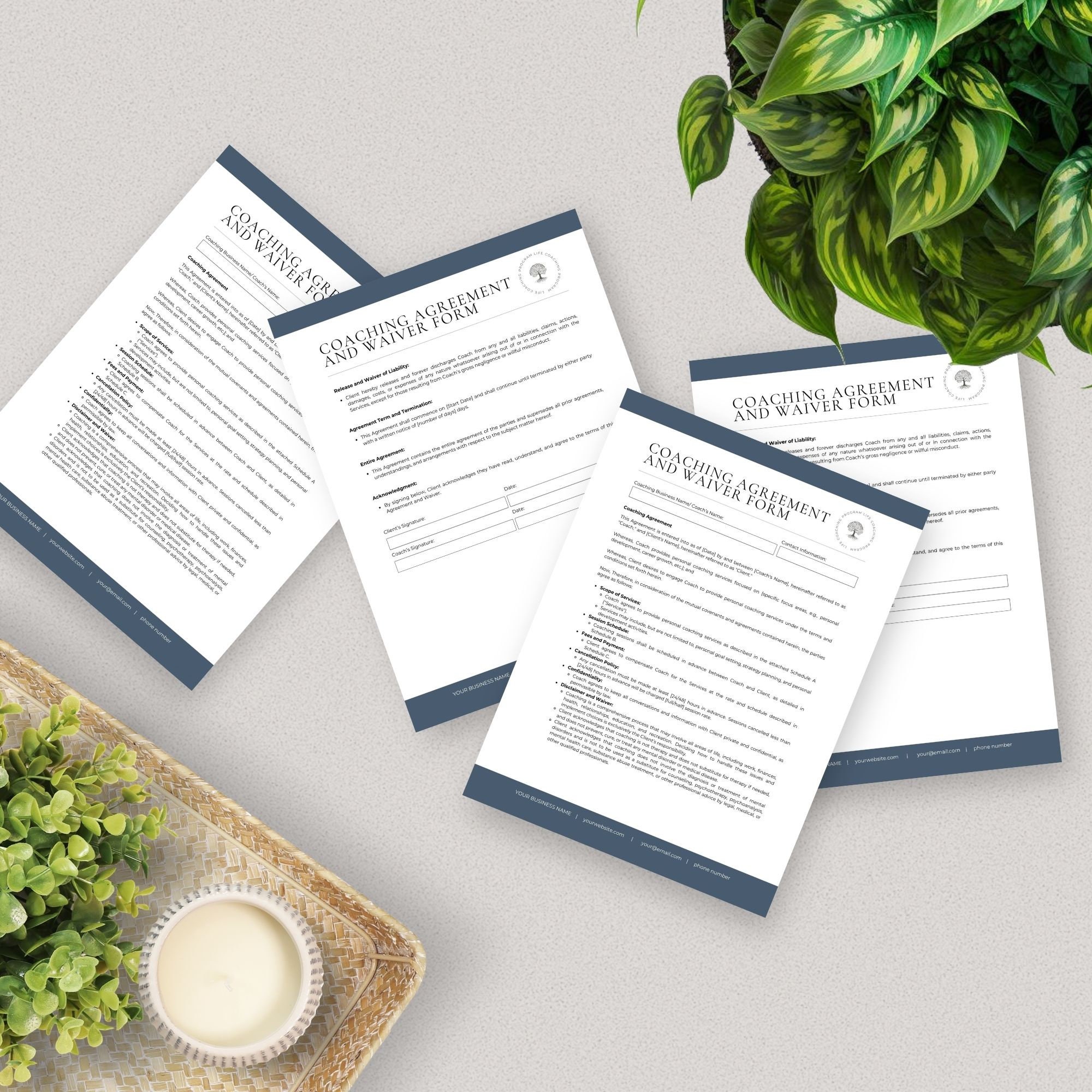 Lifestyle Coaching Agreement and Waiver Form, Agreement Template ...