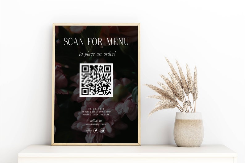 Minimalist Scan for Menu Canva Template QR Code Sign for - Etsy Australia