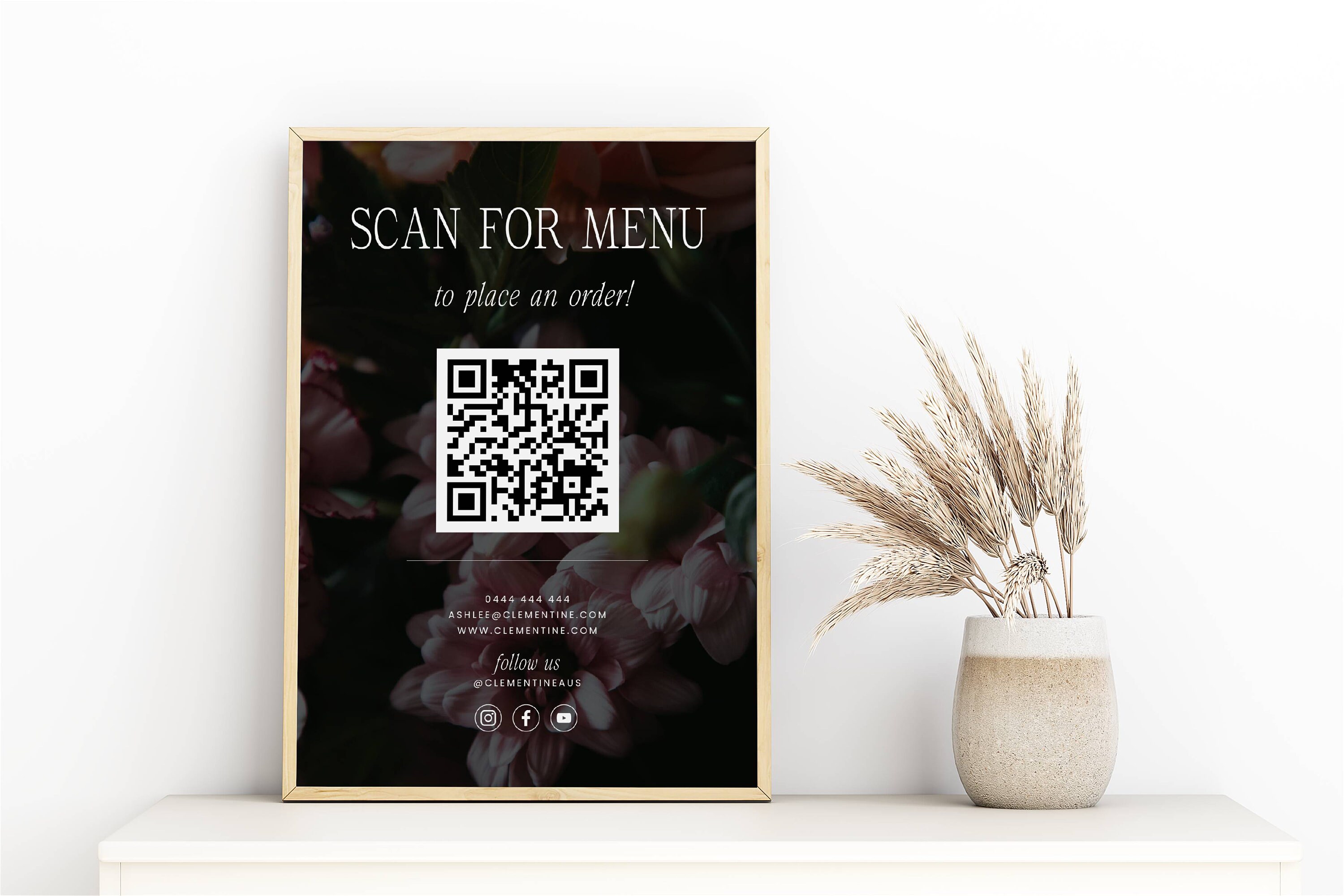 Minimalist Scan for Menu Canva Template QR Code Sign for - Etsy Australia
