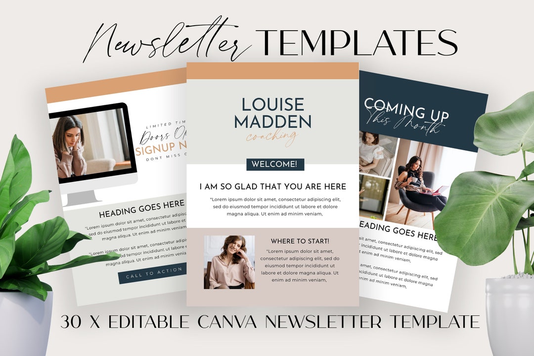 Coach Email Newsletter Templates Editable Canva Moody Theme Email ...