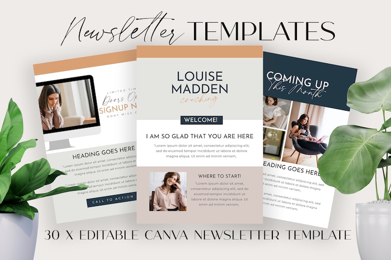 Email Marketing Template Canva Newsletter Template Kit Coach - Etsy