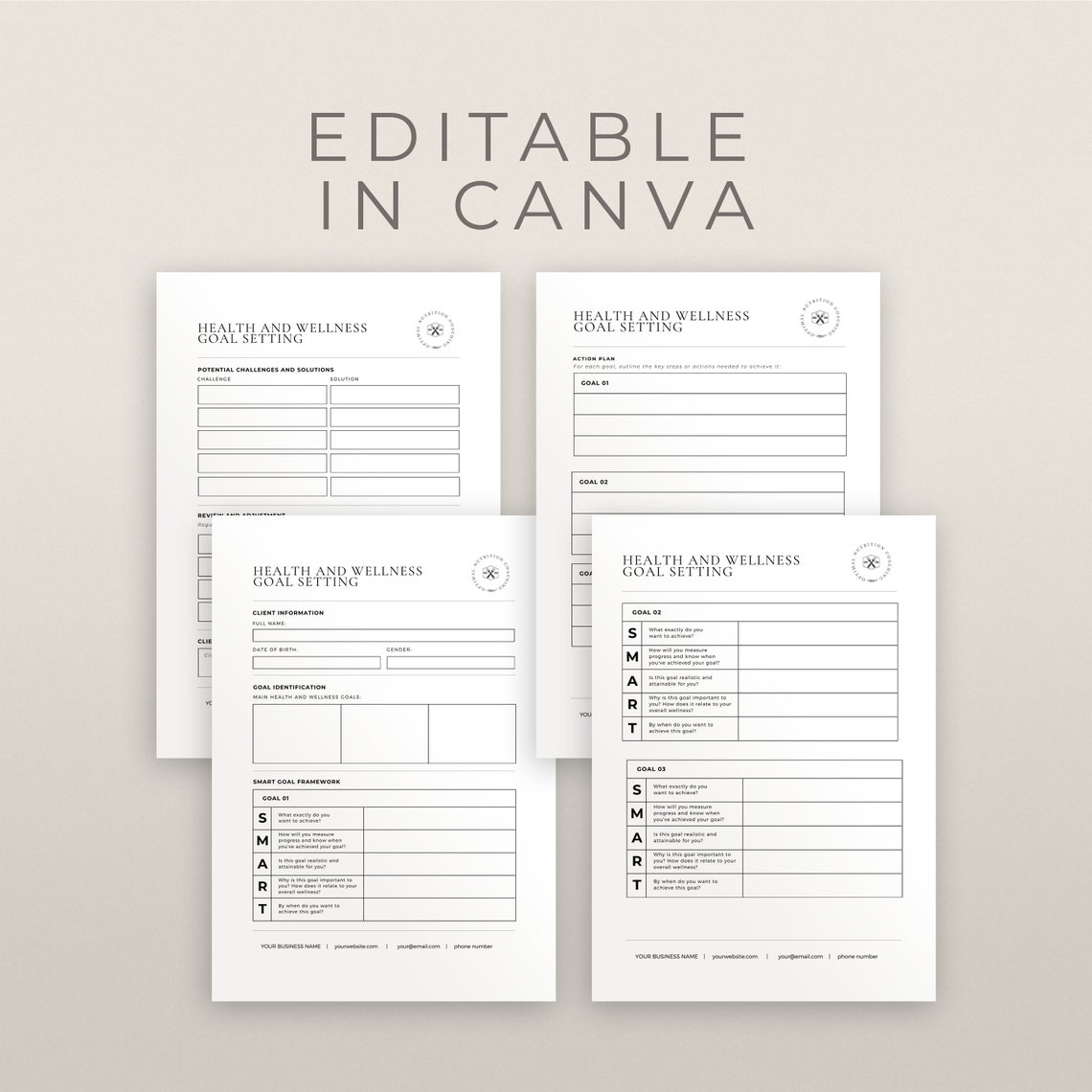 Health Coach Client Goal Setting Form, Health Coaching Forms, Nutrition ...