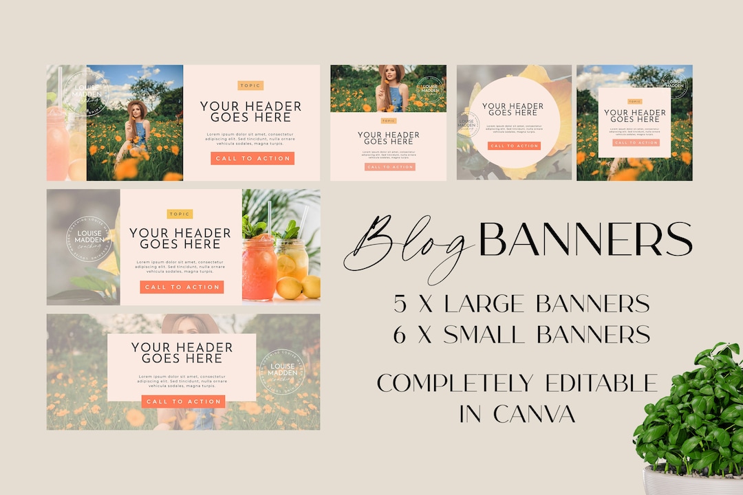 Canva Blog Template, Bright Colors, Blogging Banners for Coaches ...