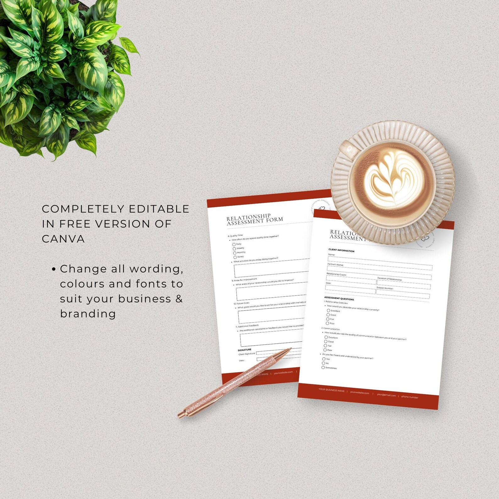 Relationship Coach Assessment Form Template for Couples Editable Canva ...