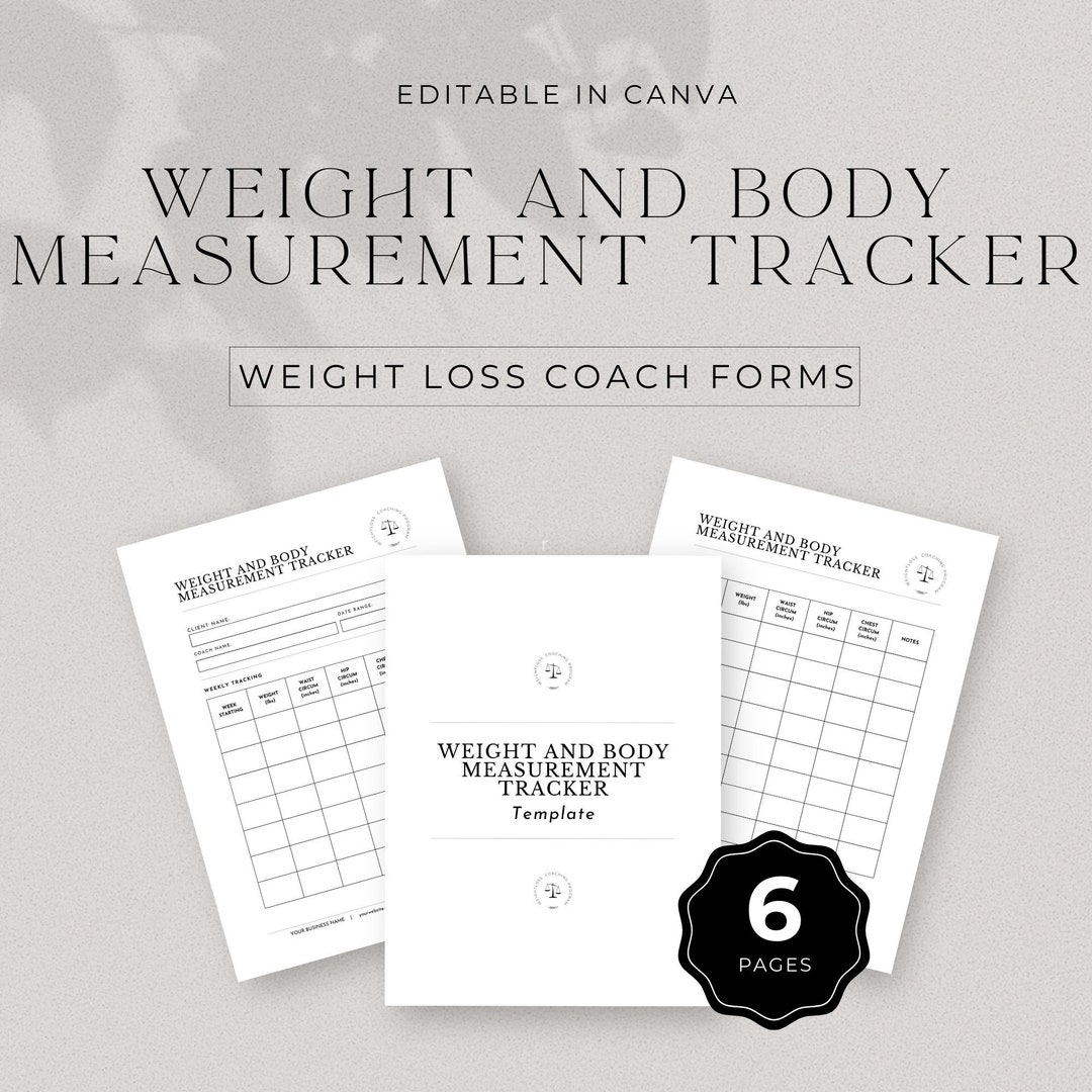 Weight and Body Measurement Tracker for Weight Loss Coaches, Digital ...