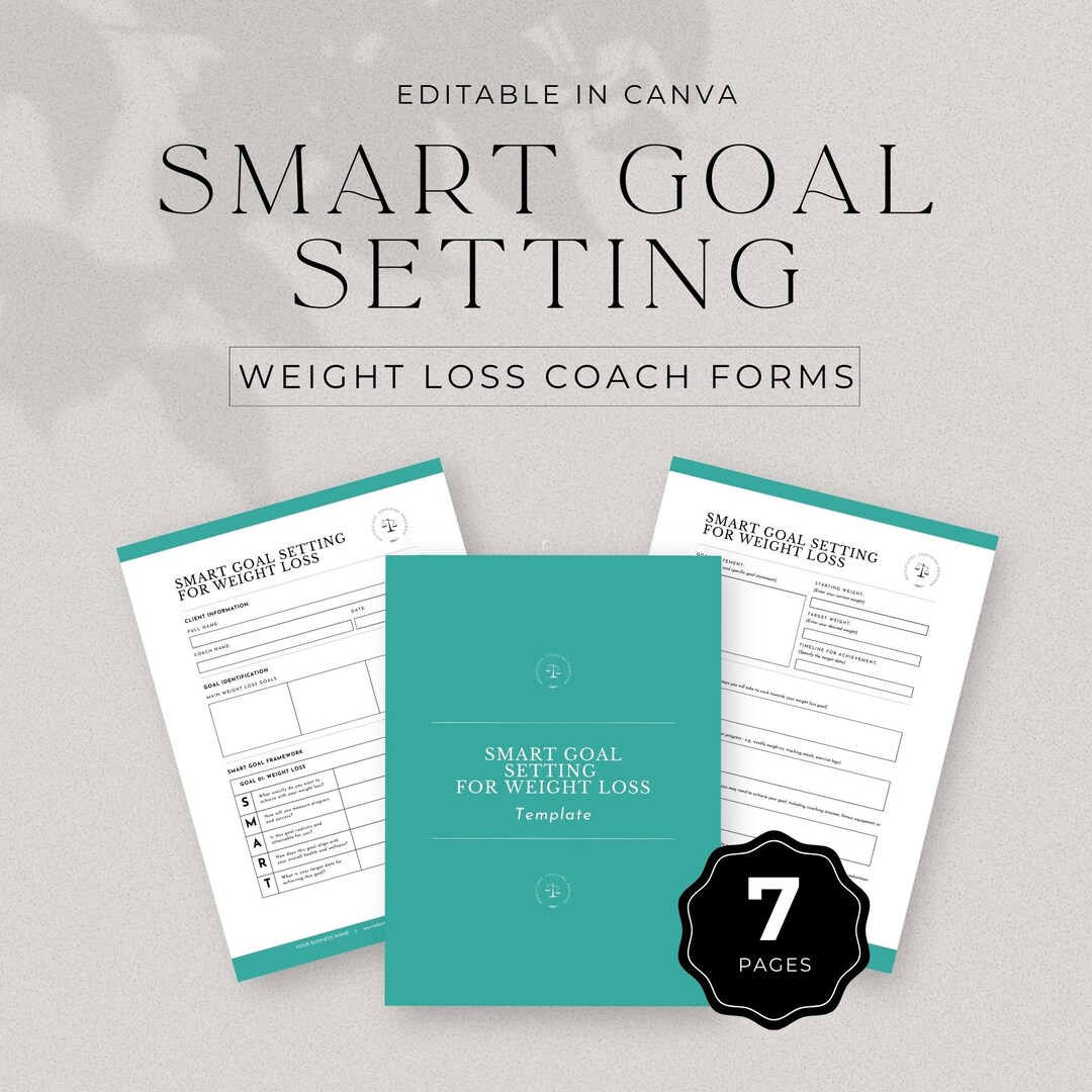 Smart Goal Setting Template for Weight Loss Coach, Smart Goal Worksheet ...