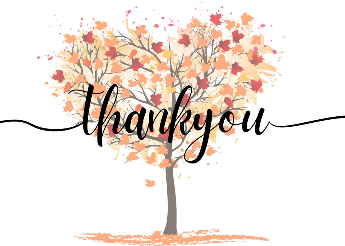 Autumn Tree Thank You Card - Etsy