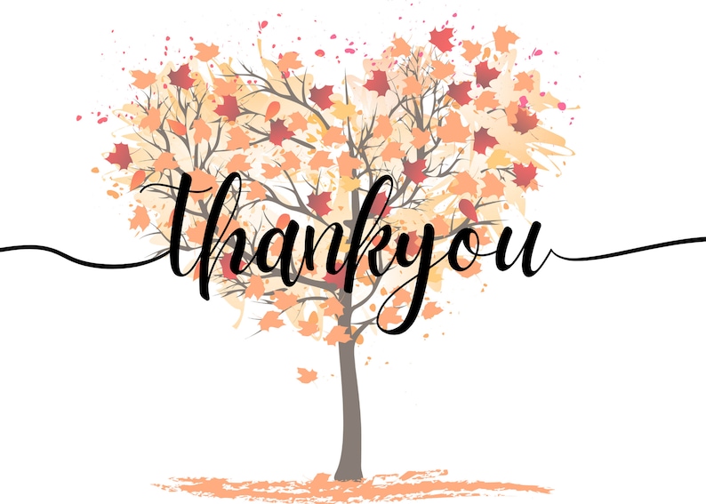Autumn Tree Thank You Card - Etsy