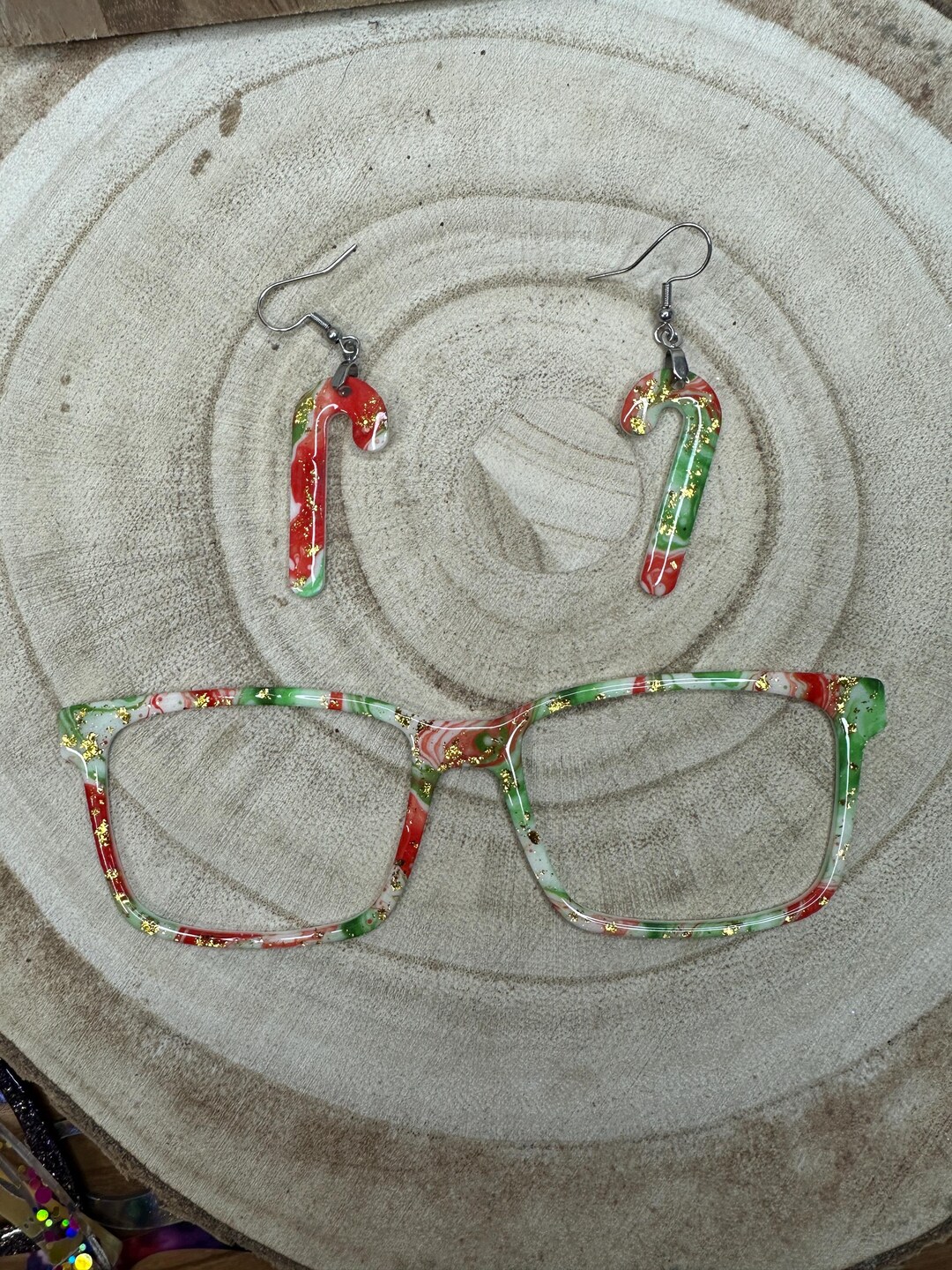Gold Flake Red and Green Marble - Etsy