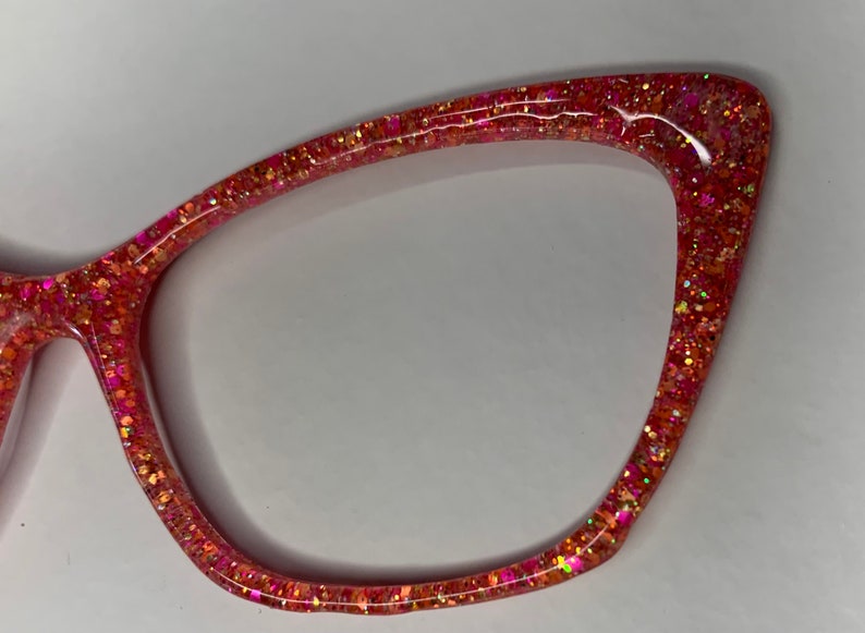 Pink and Orange Glitter Eyeglass Toppers - Etsy