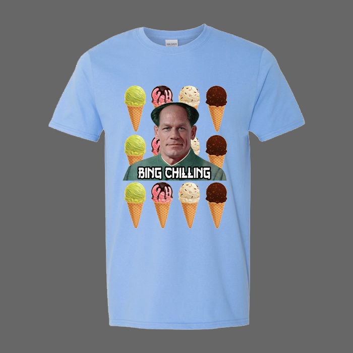 Bing Chilling John Cena, Chinese Ice Cream, Funny Meme T-shirt, Funny ...