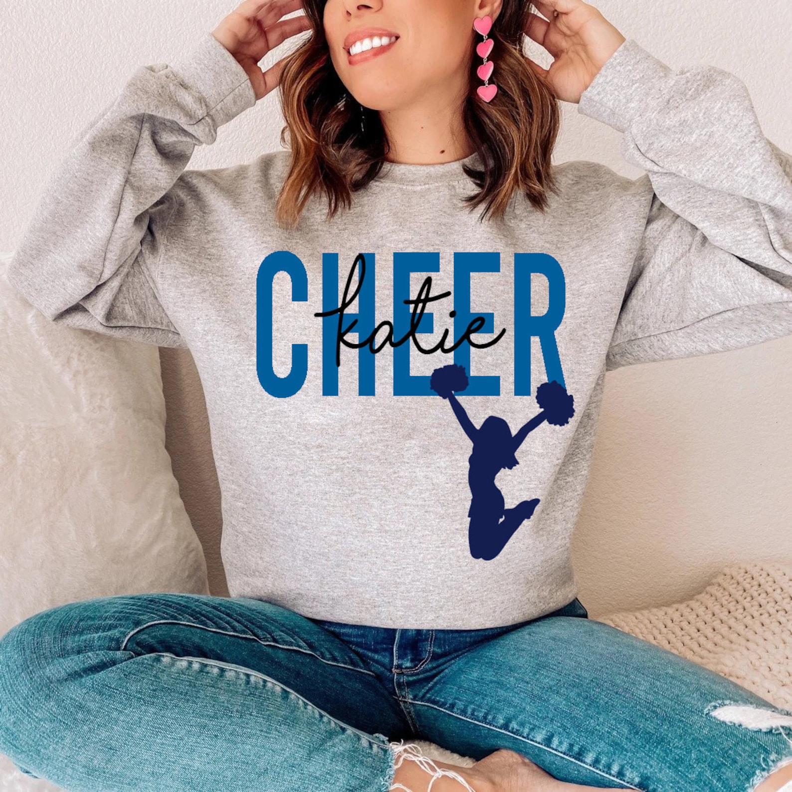 Custom Name Cheerleader Shirt, Varsity Cheer Team Shirt, Customized ...