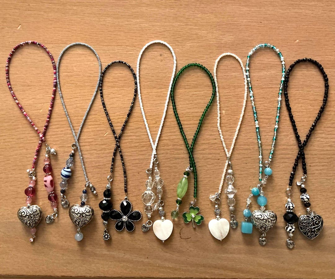 New Handcrafted Seed Small Bead Bookmarks Embellished at Both Ends With ...
