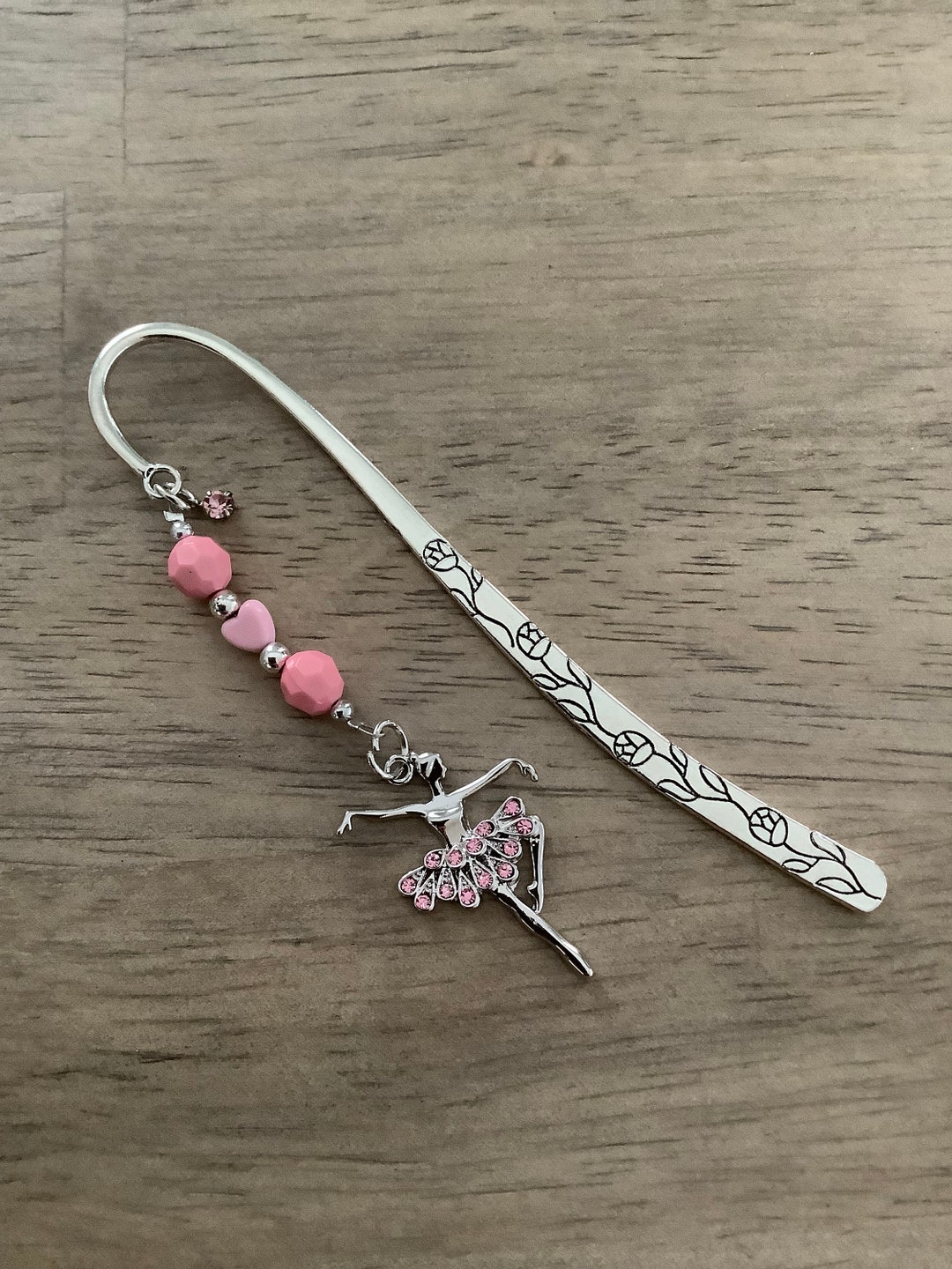 Beautiful New Metal Bookmark Embellished With Beads and a Ballerina ...