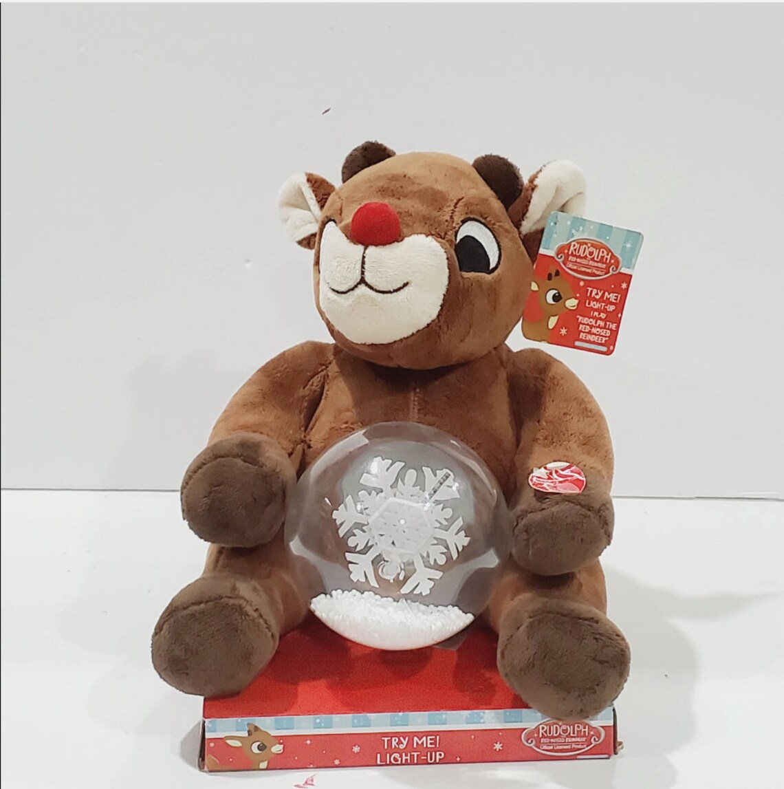 Rudolph the Red-nosed Reindeer Animated Plush Dandee Singing Light ...