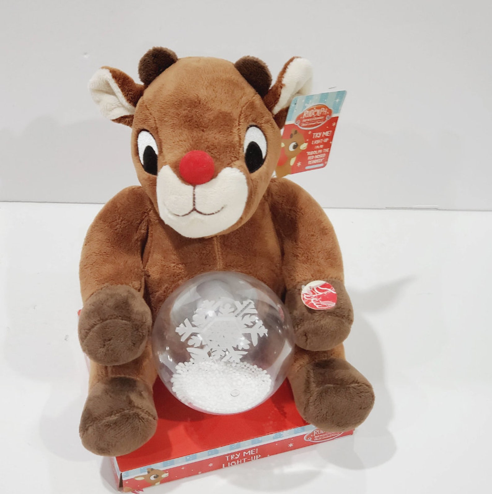 Rudolph the Red-nosed Reindeer Animated Plush Dandee Singing Light ...