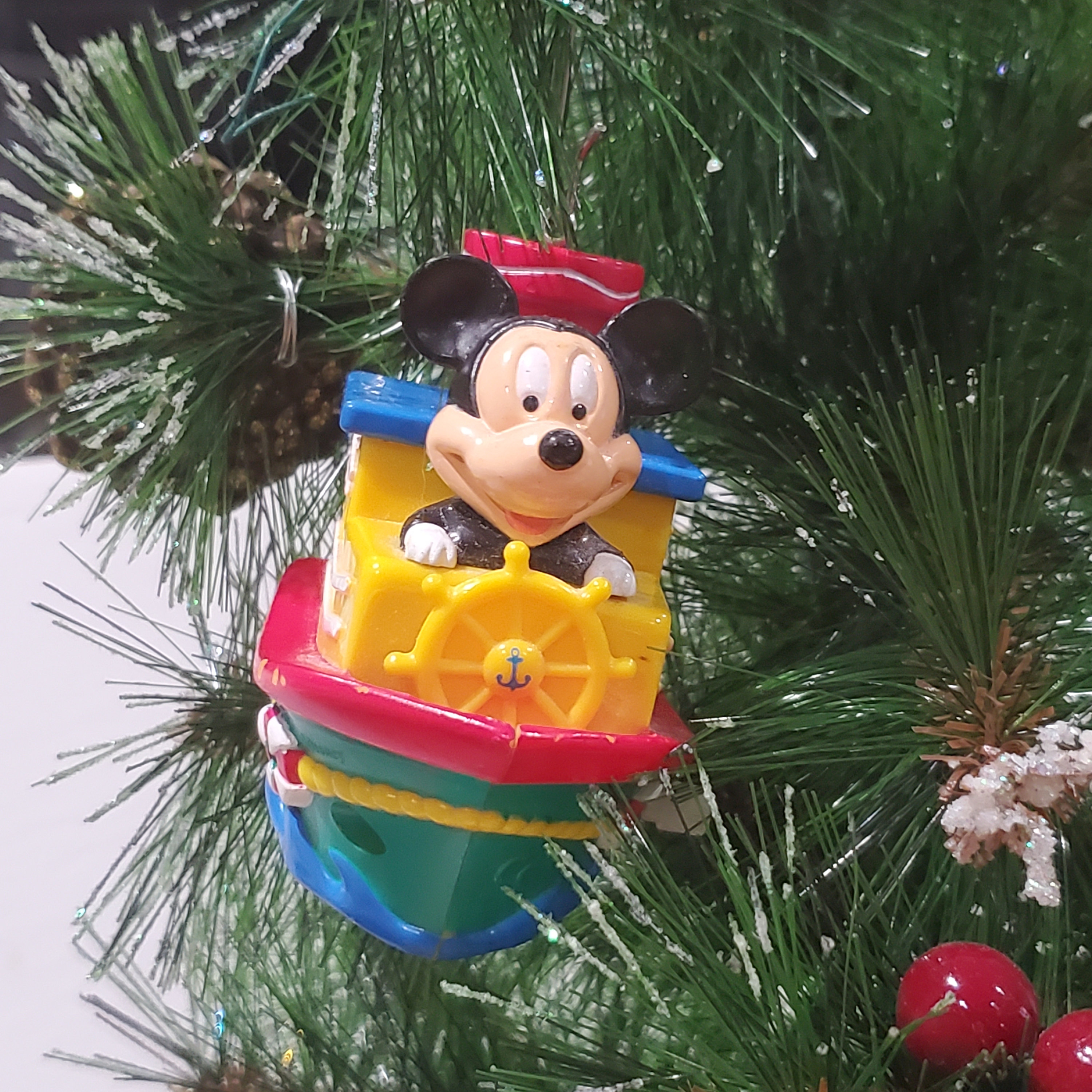 Disney Mickey Mouse in Boat Wind up Toy Christmas Tree Ornament - Etsy