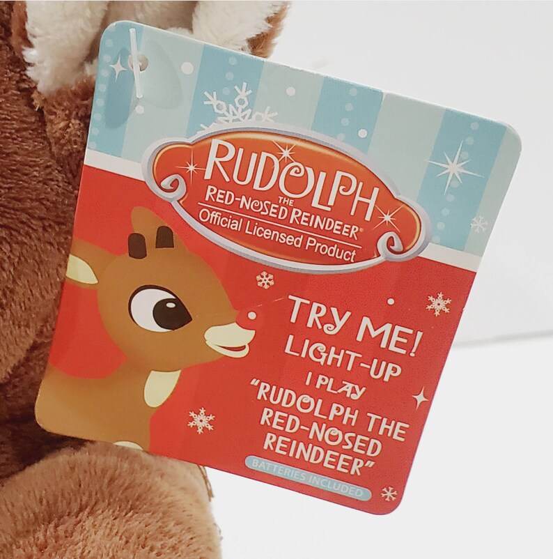 Rudolph the Red-nosed Reindeer Animated Plush Dandee Singing Light ...