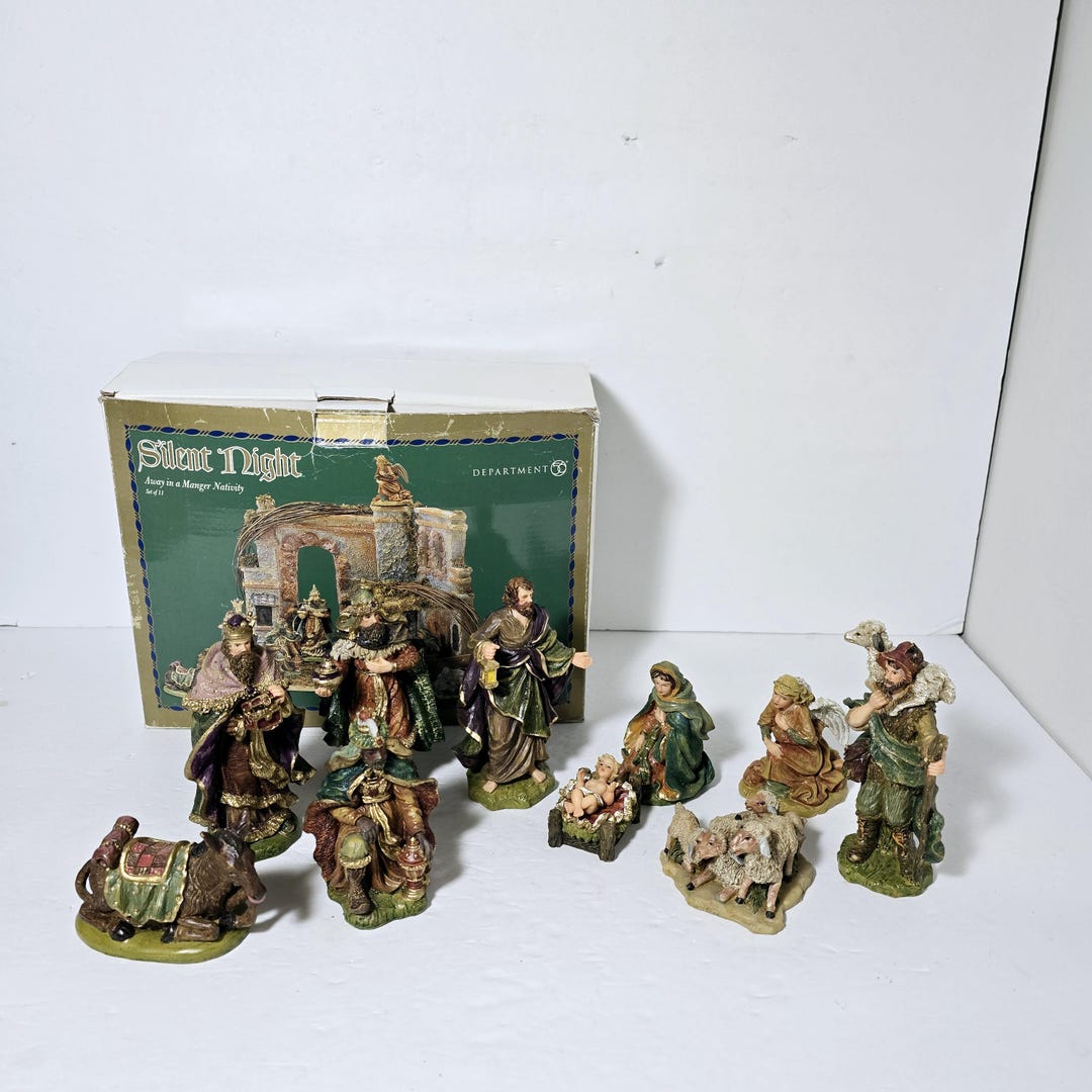 Department 56 Silent Night Nativity Set - 11 Figures With Box - Etsy