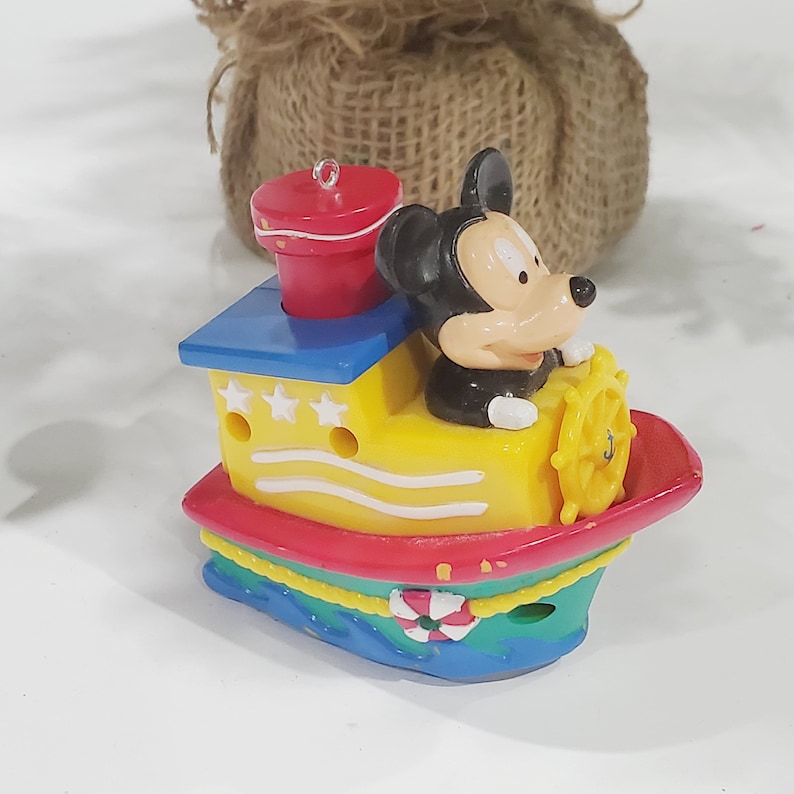 Disney Mickey Mouse in Boat Wind up Toy Christmas Tree Ornament - Etsy
