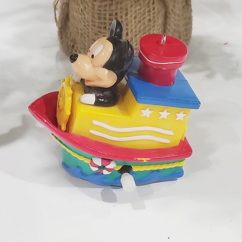 Disney Mickey Mouse in Boat Wind up Toy Christmas Tree Ornament - Etsy