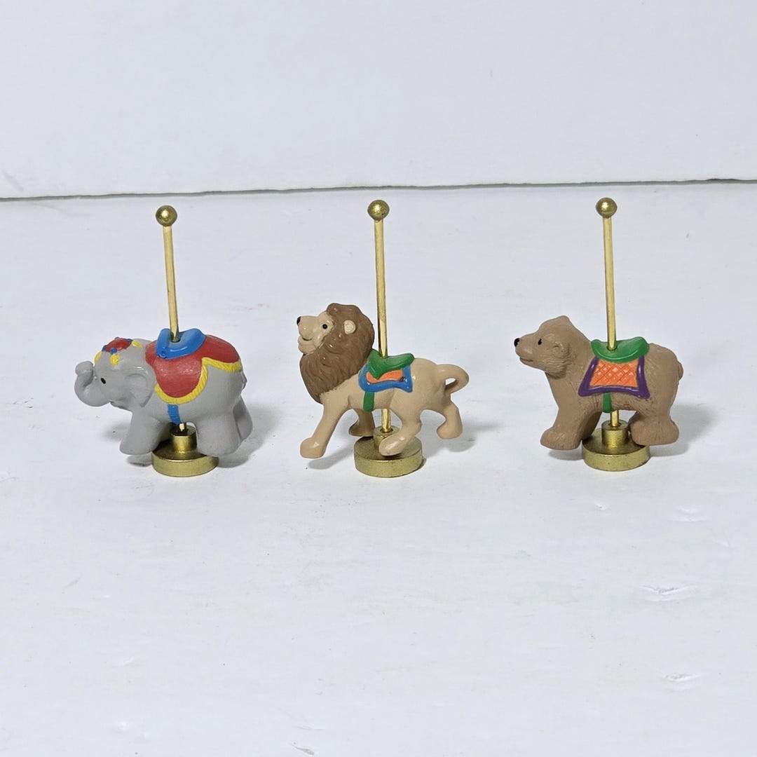 1990 Hallmark Merry Miniature Carousel Animal Figurines Set of 3 - Etsy