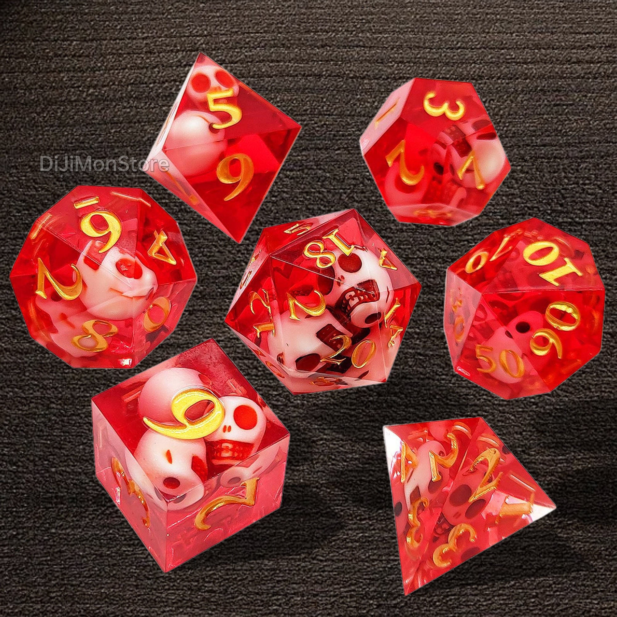 DND Skull Dice Set for Role Playing Games Dungeons and Dragons Dice Set ...
