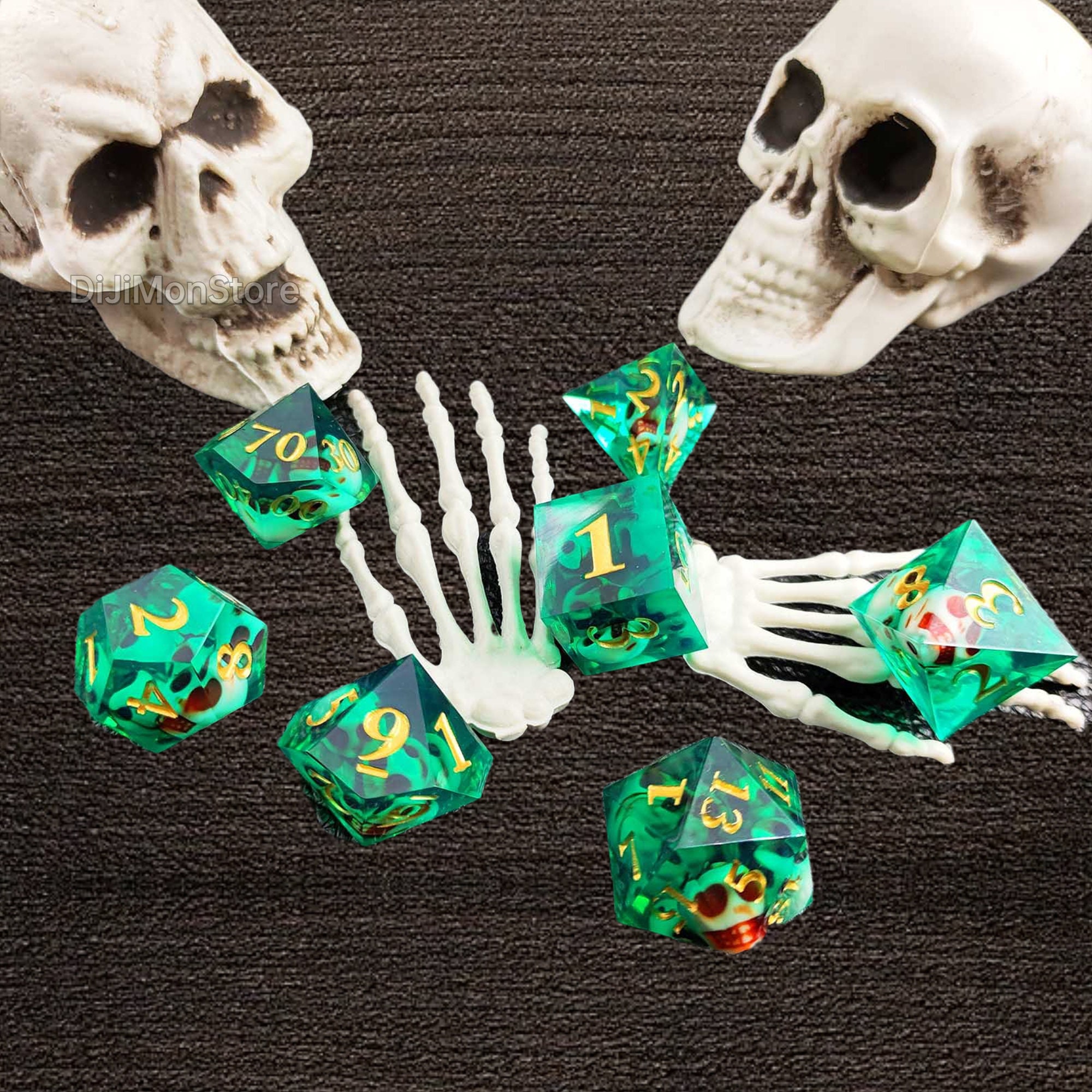 DND Skull Dice Set for Role Playing Games Dungeons and Dragons Dice Set ...