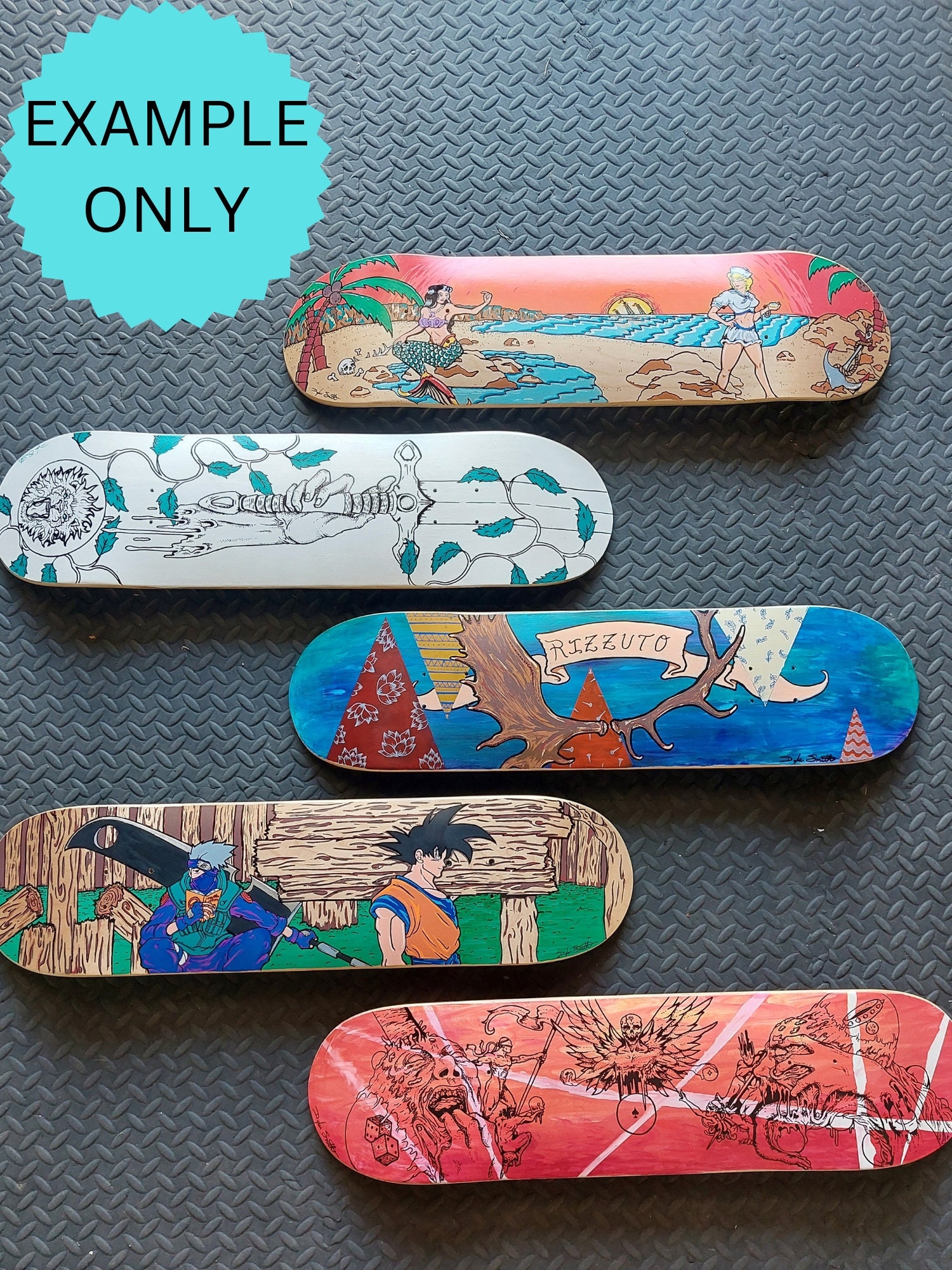 Custom Hand Painted Skateboard-wall Decor - Etsy