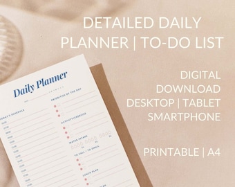 Printable Daily Planner To-do List Blue Pink Digital Download Journal ...
