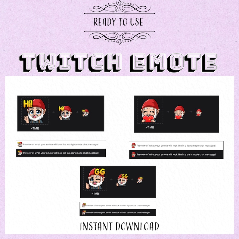 Chibi Gnome Emote Set: Twitch & Discord (digital Download) - Etsy