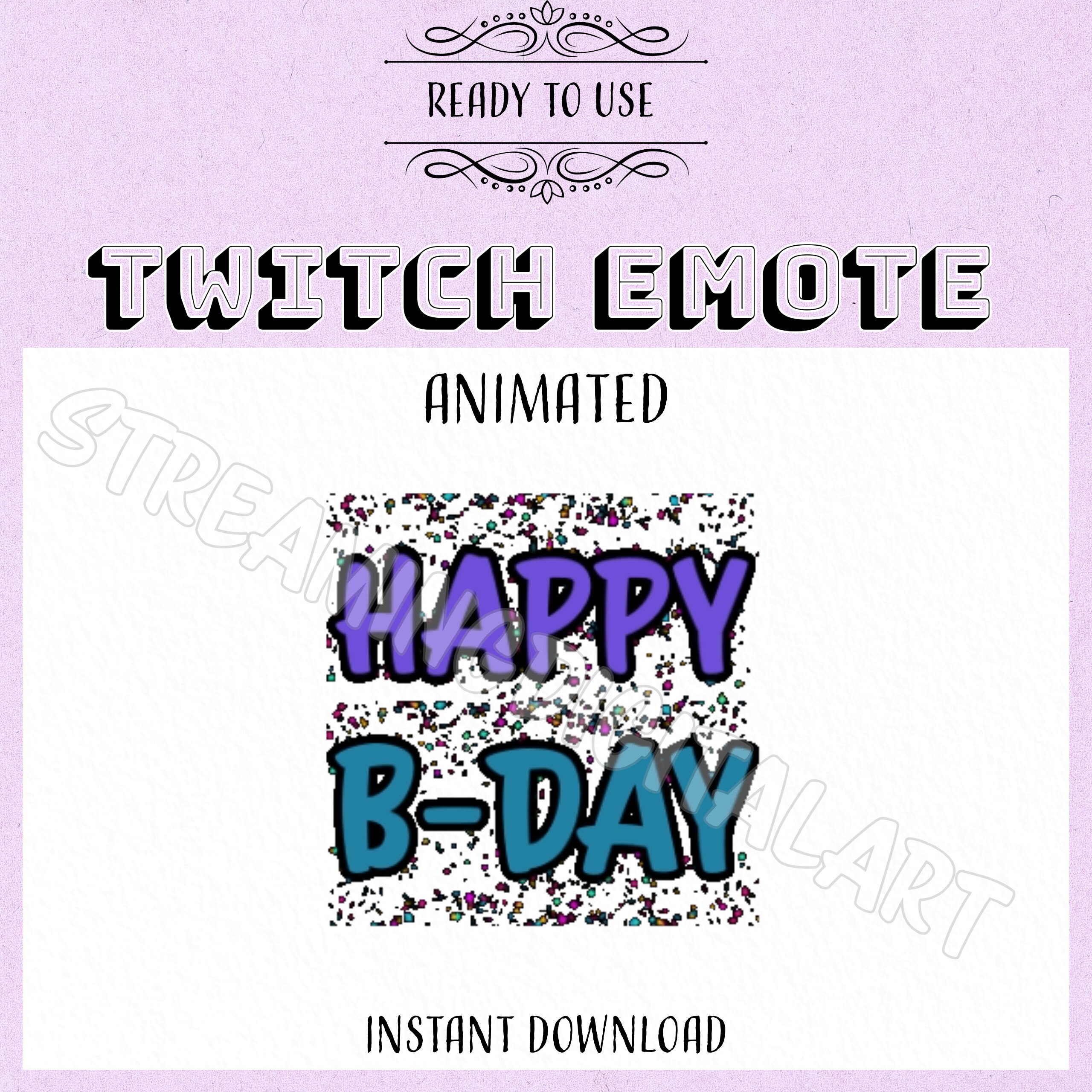Birthday Emote Package for Twitch | 5 Static Pngs + 1 Animated GIF ...