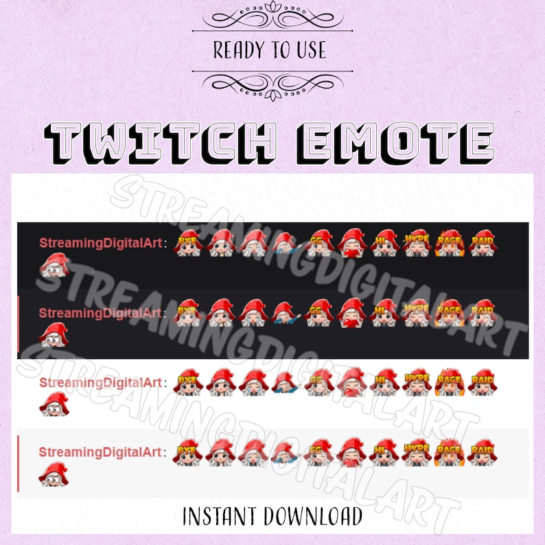 Chibi Female Gnome Emotes Set - Twitch Emote Pack - Instant Download ...