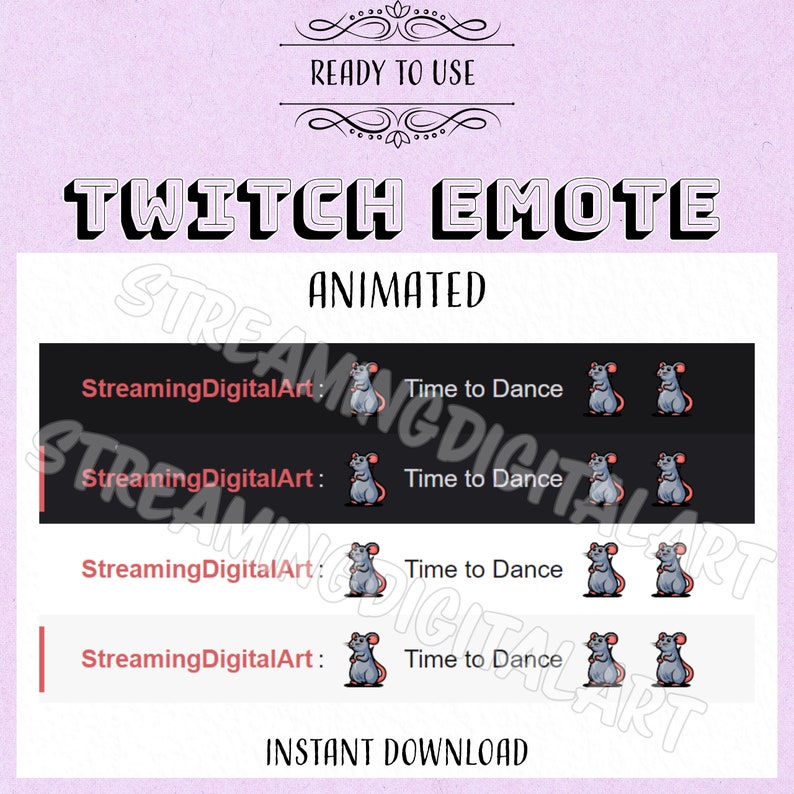 Dancing Rat Animated Emote GIF Pack 4 Sizes for Twitch & Beyond Instant ...