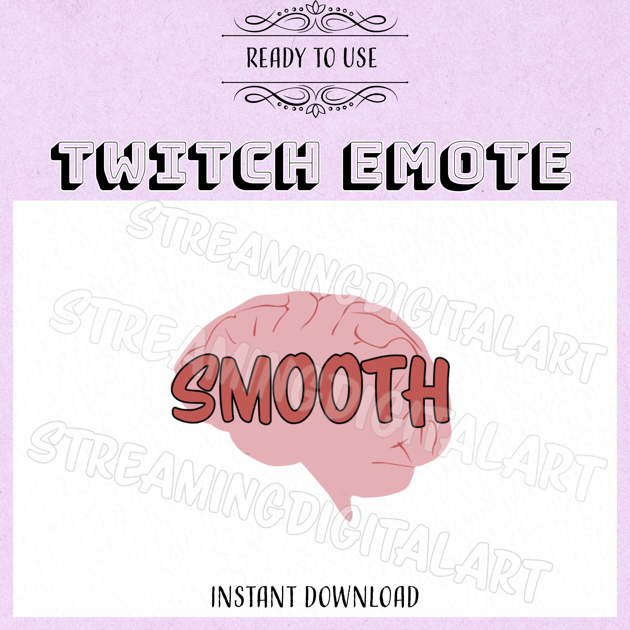 Smooth Brain Emote | Twitch & Discord PNG Emote | 28x28, 56x56, 112x112 ...