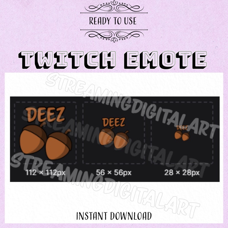 Funny Deez Nuts Acorn Twitch Emote | Static Emote PNG | 28x28-112x112 ...