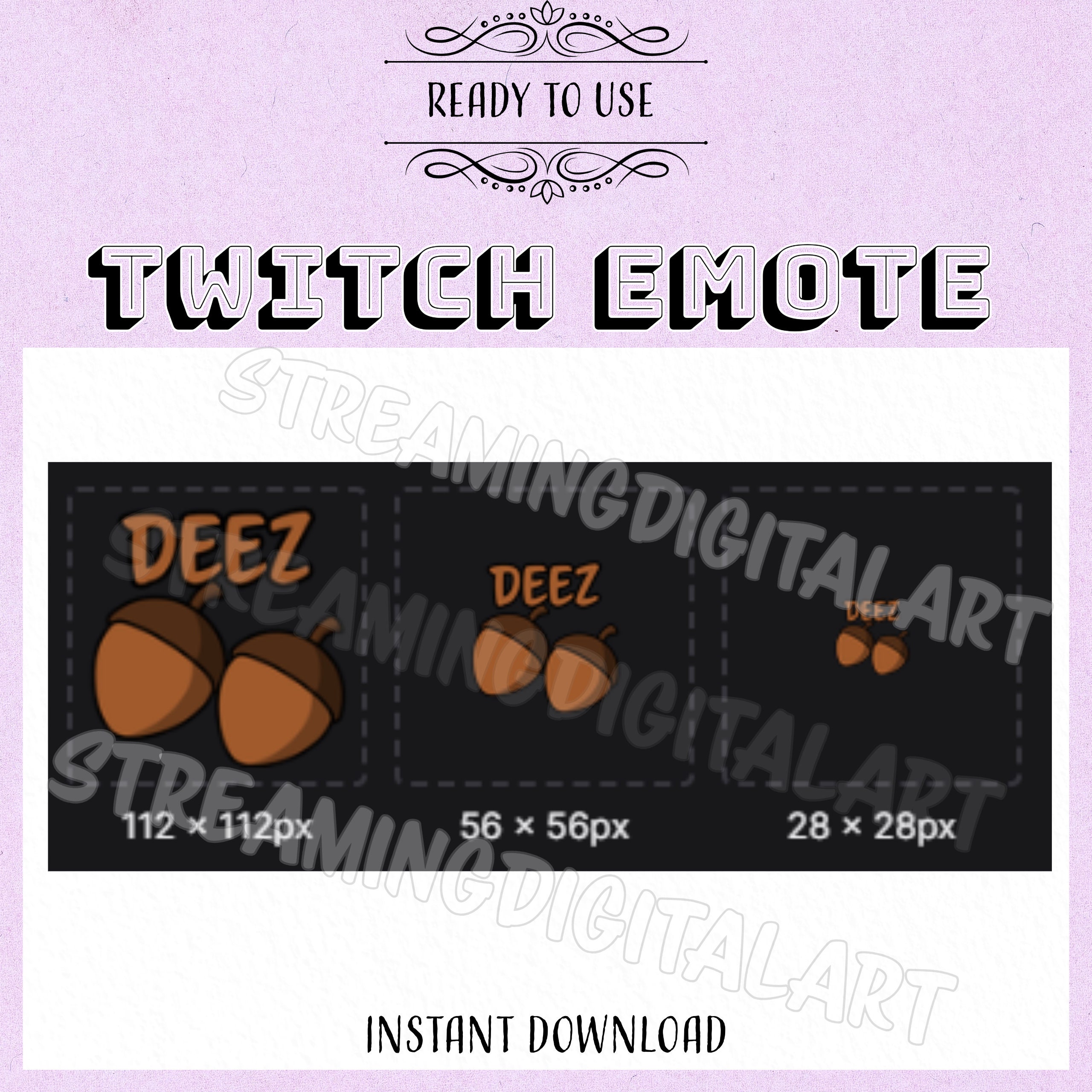 Funny Deez Nuts Acorn Twitch Emote | Static Emote PNG | 28x28-112x112 ...